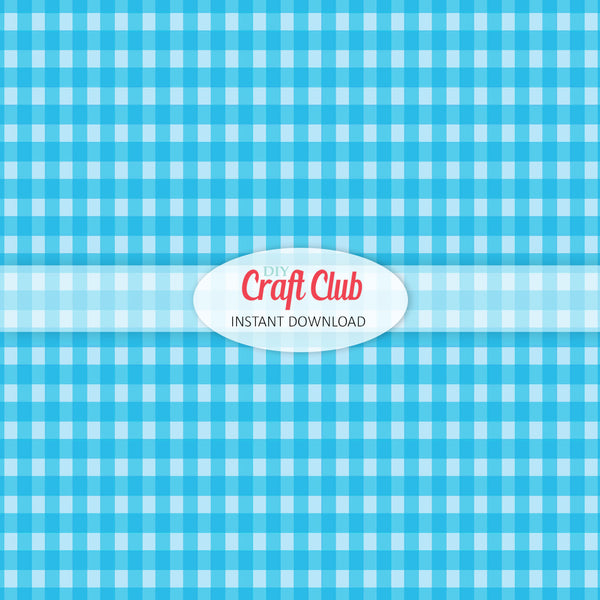 Printable Scrabooking Paper | Blue Gingham - DIY Craft Club