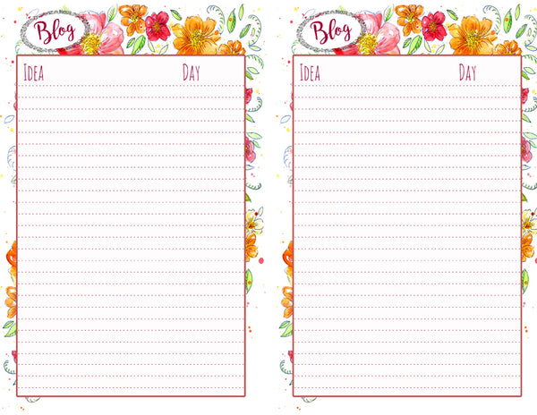Printable Blogging Planner Sheet | Printable Paper - DIY Craft Club