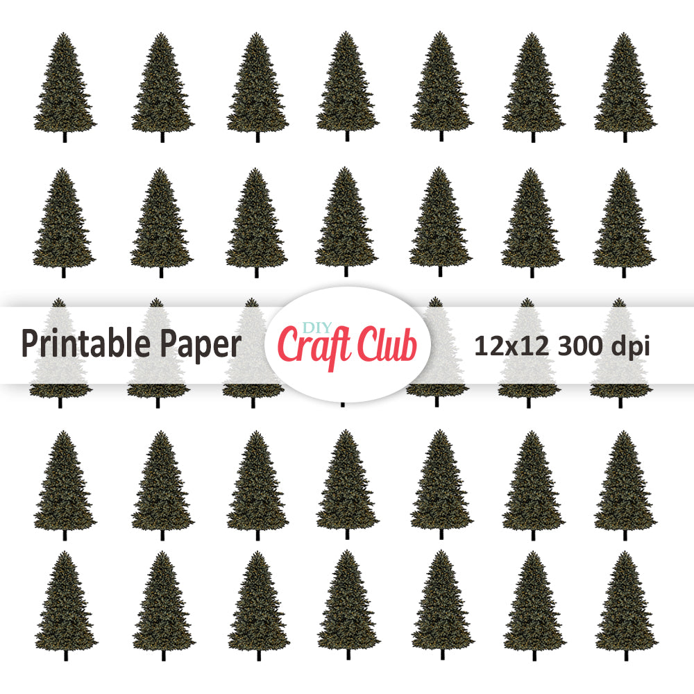 Pine Tree Digital Paper | Printable Wrapping Papers - DIY Craft Club