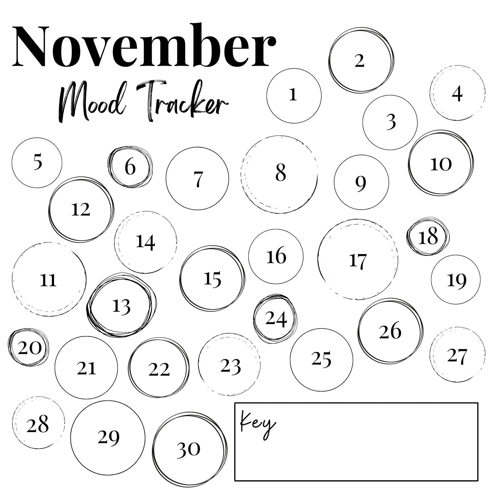 November Mood Tracker Printable - DIY Craft Club