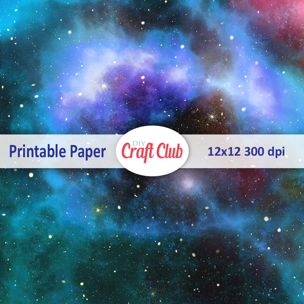 Printable Galaxy Paper | Instant Downloads - DIY Craft Club