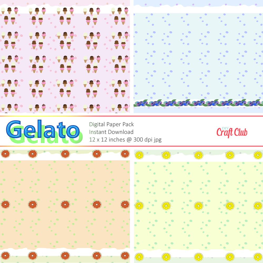 Gelato Bundle Printable Paper - DIY Craft Club