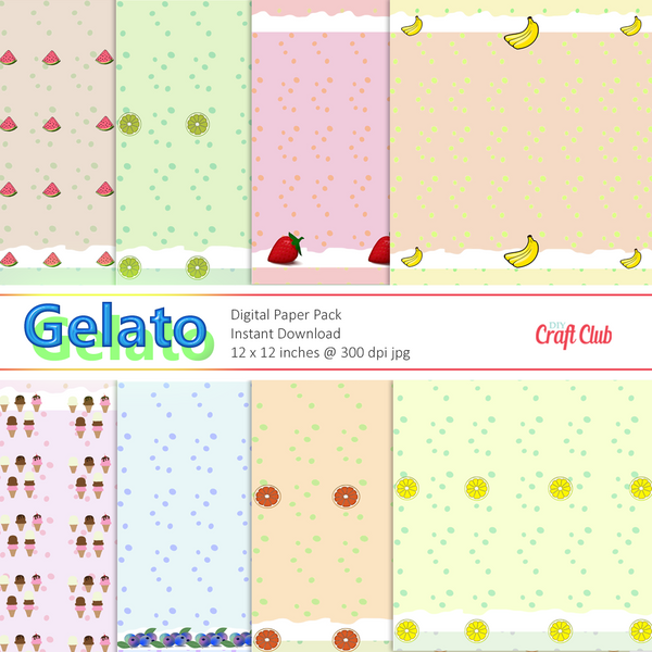 Gelato Bundle Printable Paper - DIY Craft Club