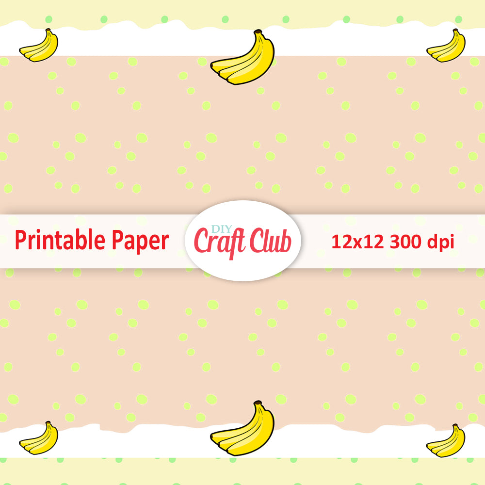 Banana Printable Paper | Large Selection Of Digital Papers - DIY Craft Club