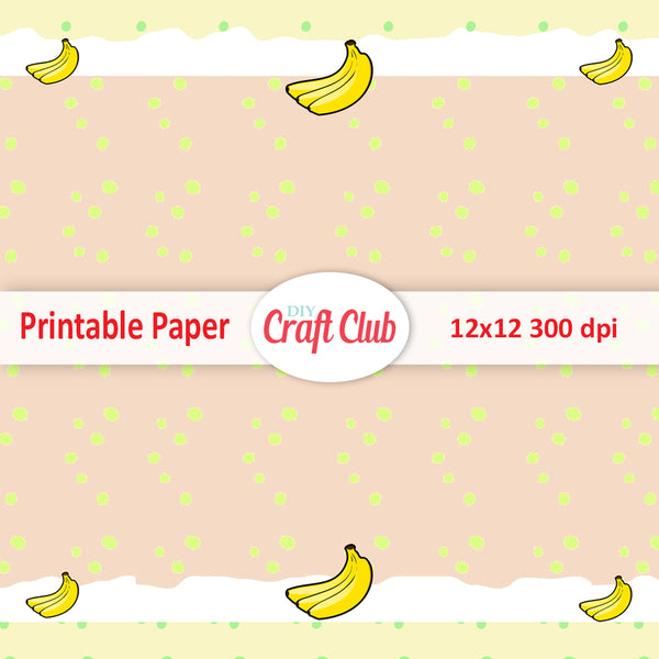Banana Printable Paper | Large Selection Of Digital Papers - DIY Craft Club