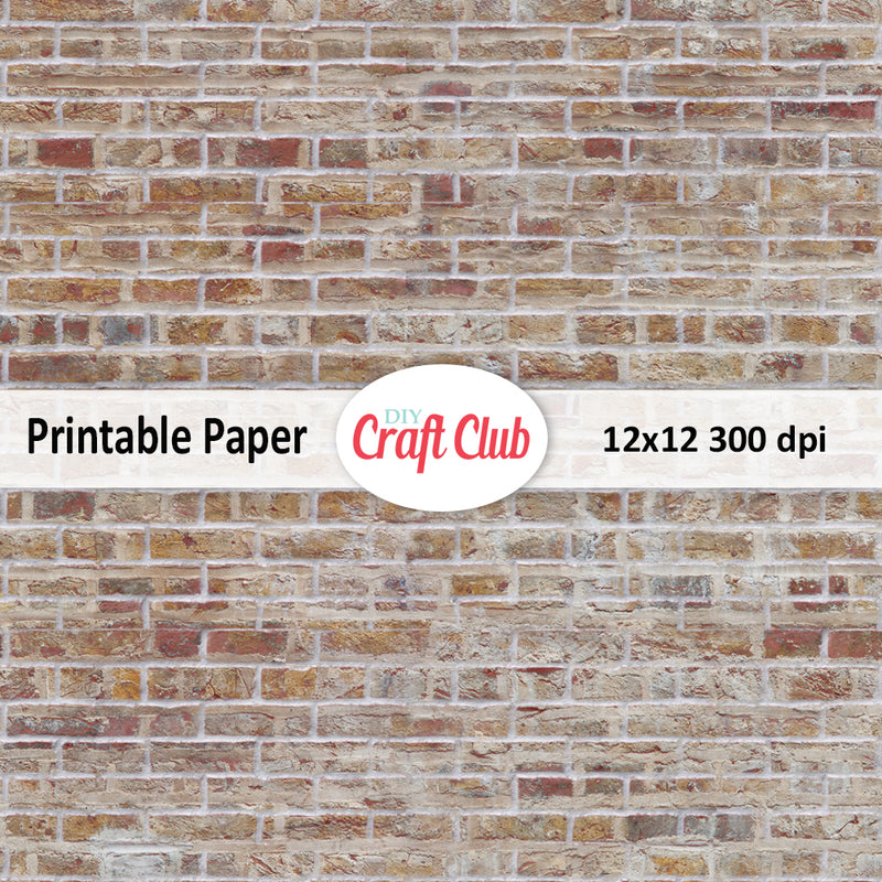 Brick Printable Paper - DIY Craft Club