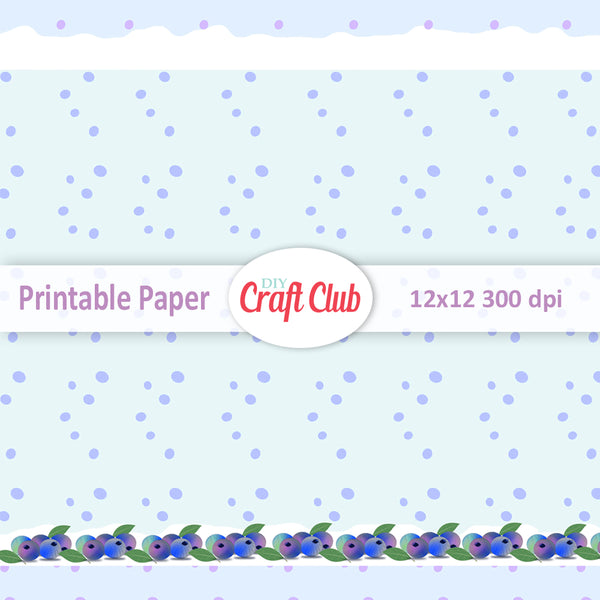 Blueberry Digital Paper | Print Your Own Scrapbooking Paper - DIY Craft ...