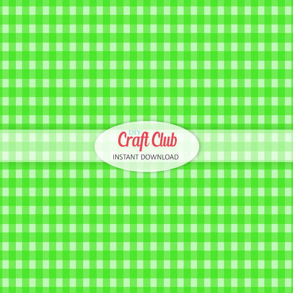 Printable Scrabooking Paper | Green Gingham - DIY Craft Club