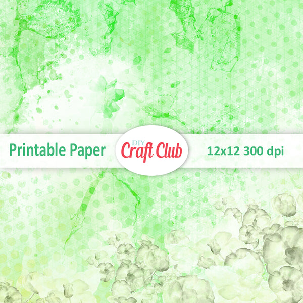 Green Abstract Pattern | Printable Paper - DIY Craft Club