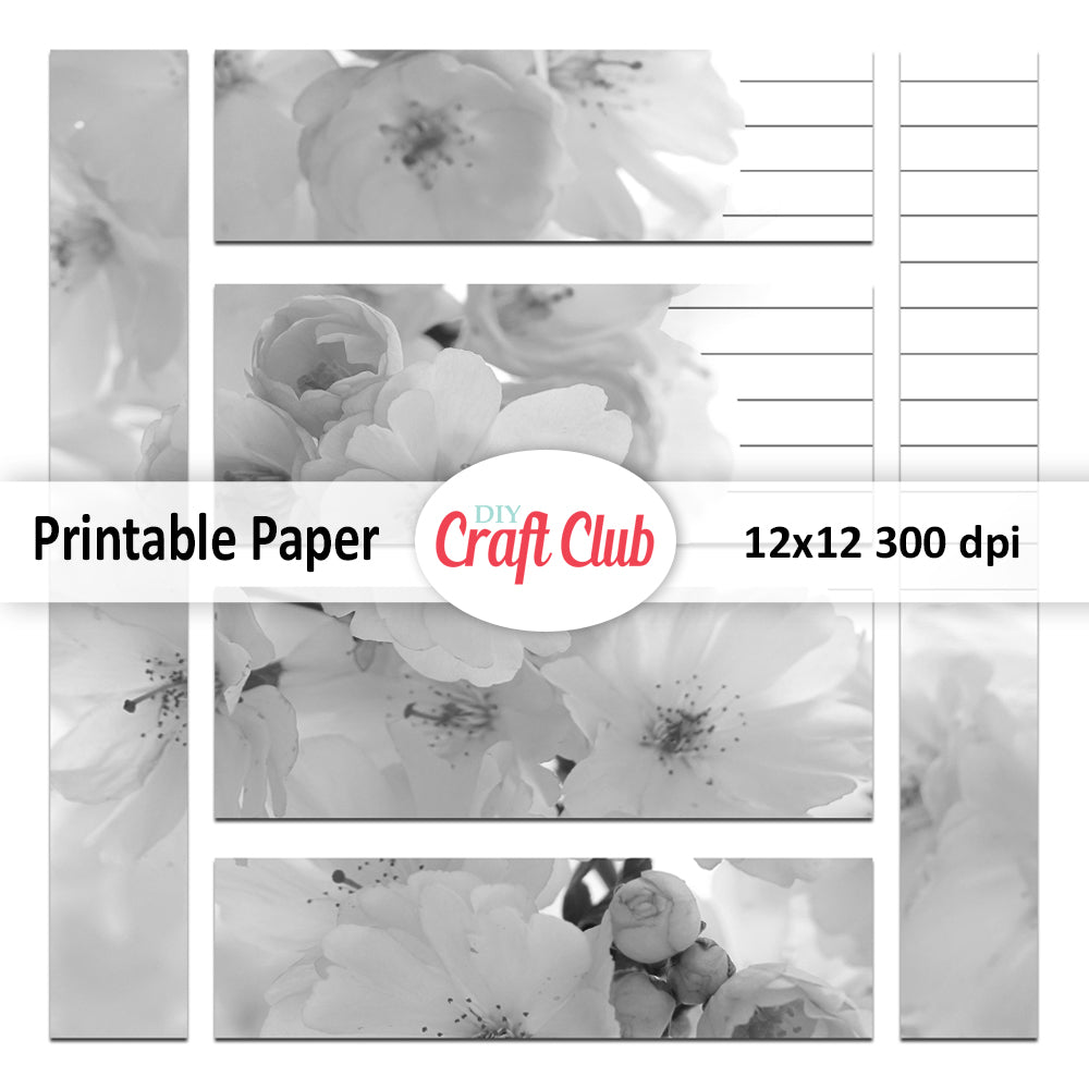 Black & White Floral | Digital Paper To Print - DIY Craft Club