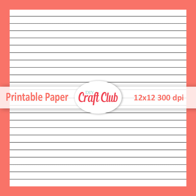 Printable Lined Paper | Digital Download - DIY Craft Club