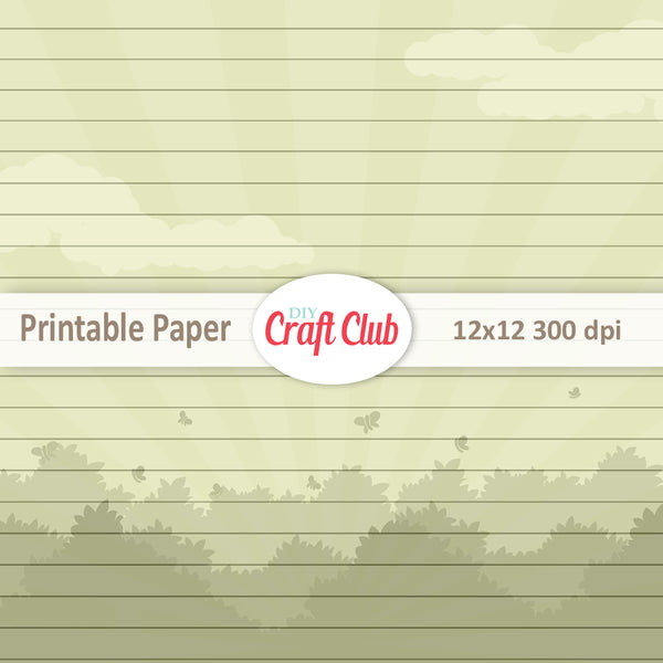 Lined Butterfly Papers | Printable Scrapbooking Paper - DIY Craft Club