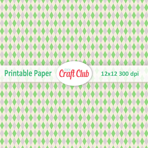 Green Patterned Paper | Print Your Own Paper Designs - DIY Craft Club