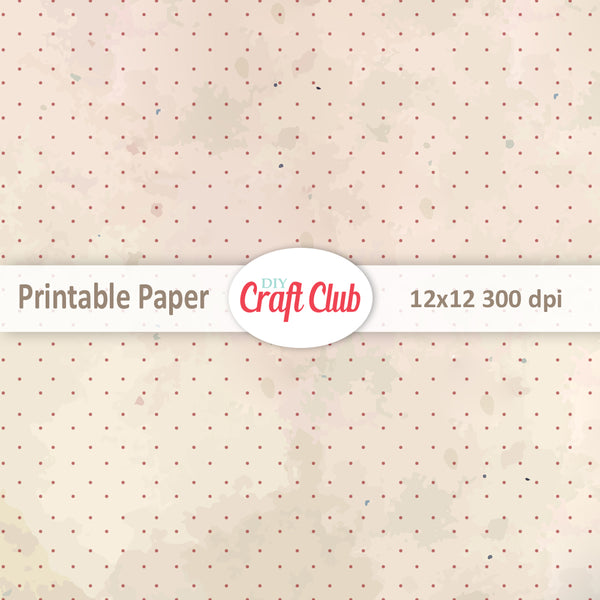 Pink Dotted Paper | Instant Download - DIY Craft Club