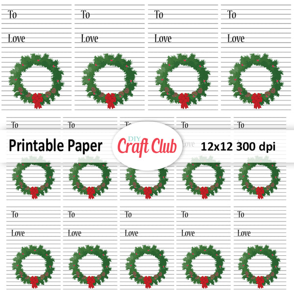 Printable Wreath Tags | Digital Download - DIY Craft Club