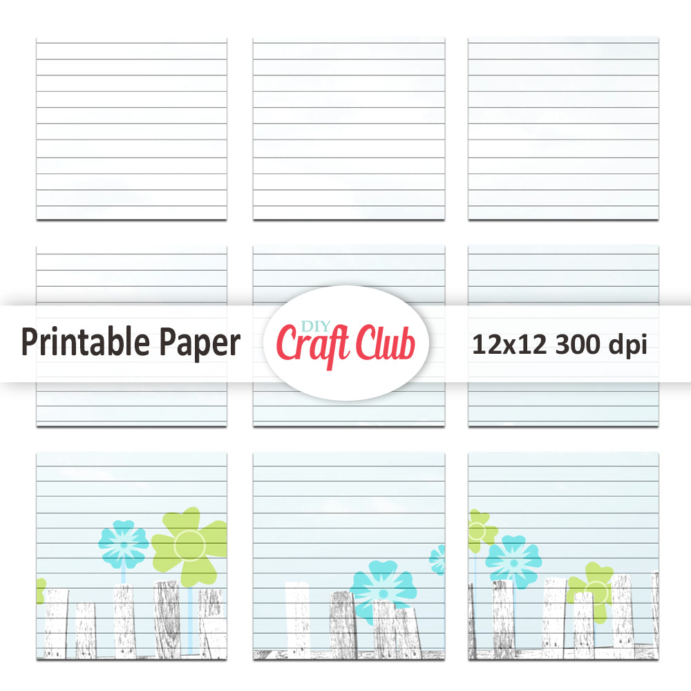 Lined Floral Tags | Printable Paper and Instant Downloads - DIY Craft Club