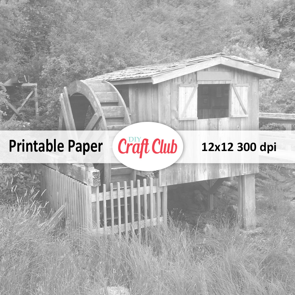 Waterwheel Digital Papers | Printable Scrapbooking Paper - DIY Craft Club