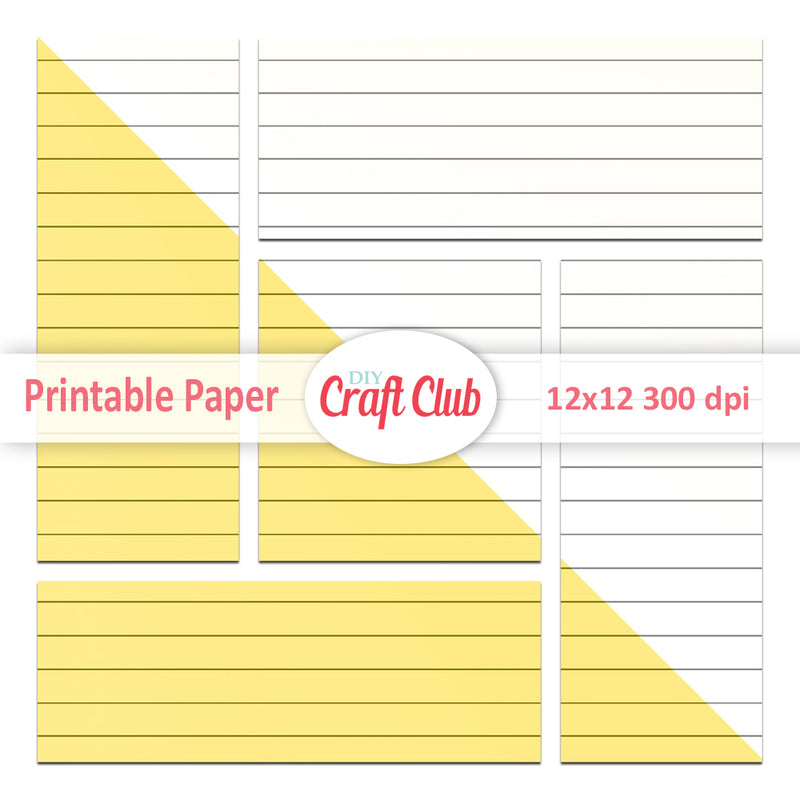 Yellow Lined Printable Paper - DIY Craft Club